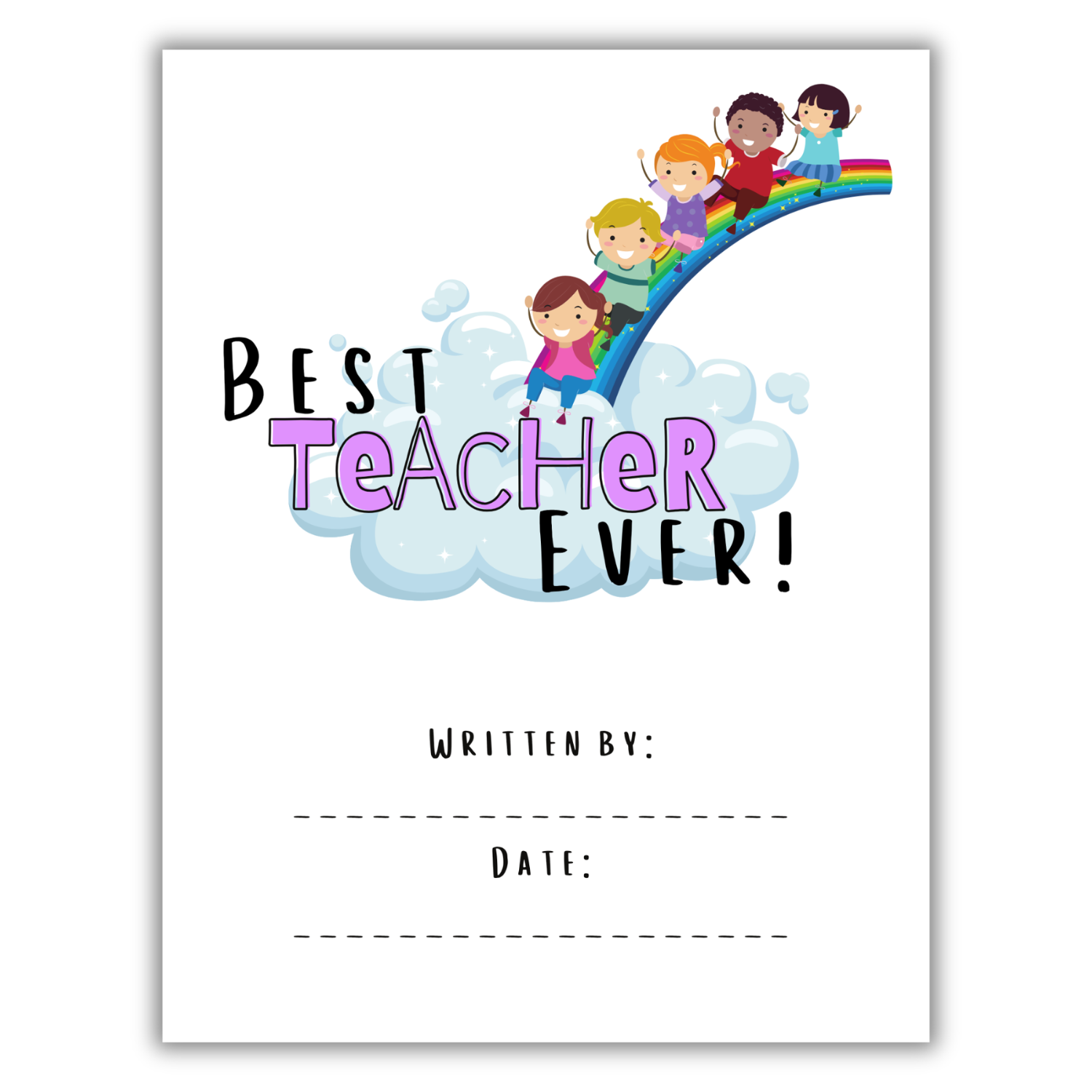 Digital PDF Download Of Best Teacher Ever! | Personalized Writing & Dr ...