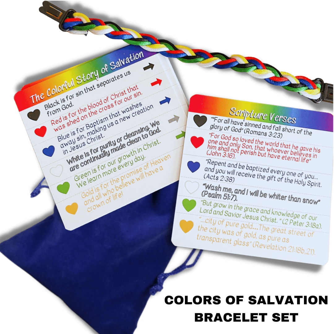 Colors of Salvation Kids' Witness Bracelet with Scripture Cards – Bored ...