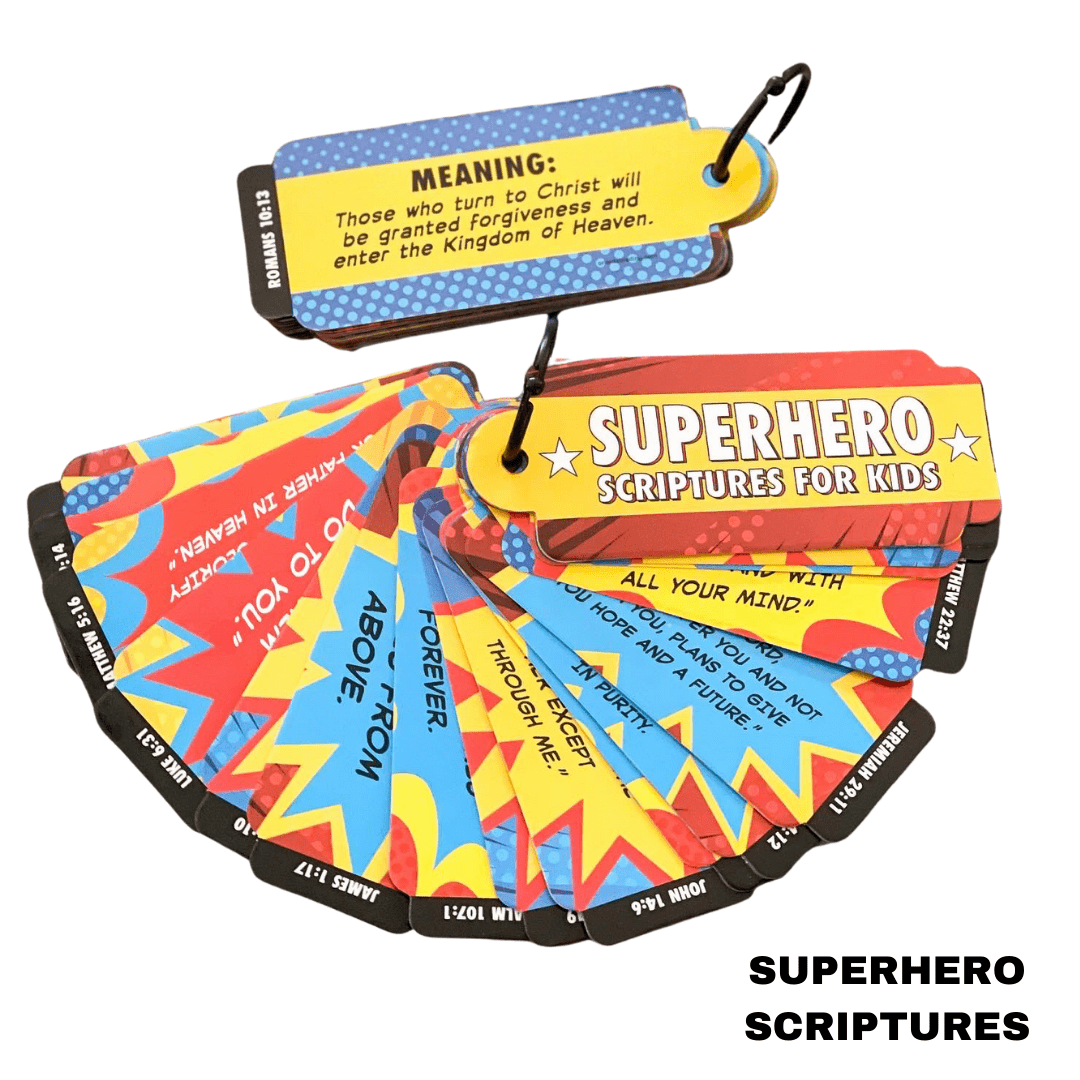 Superhero Scripture Bible Flashcards! – Bored to Brilliant